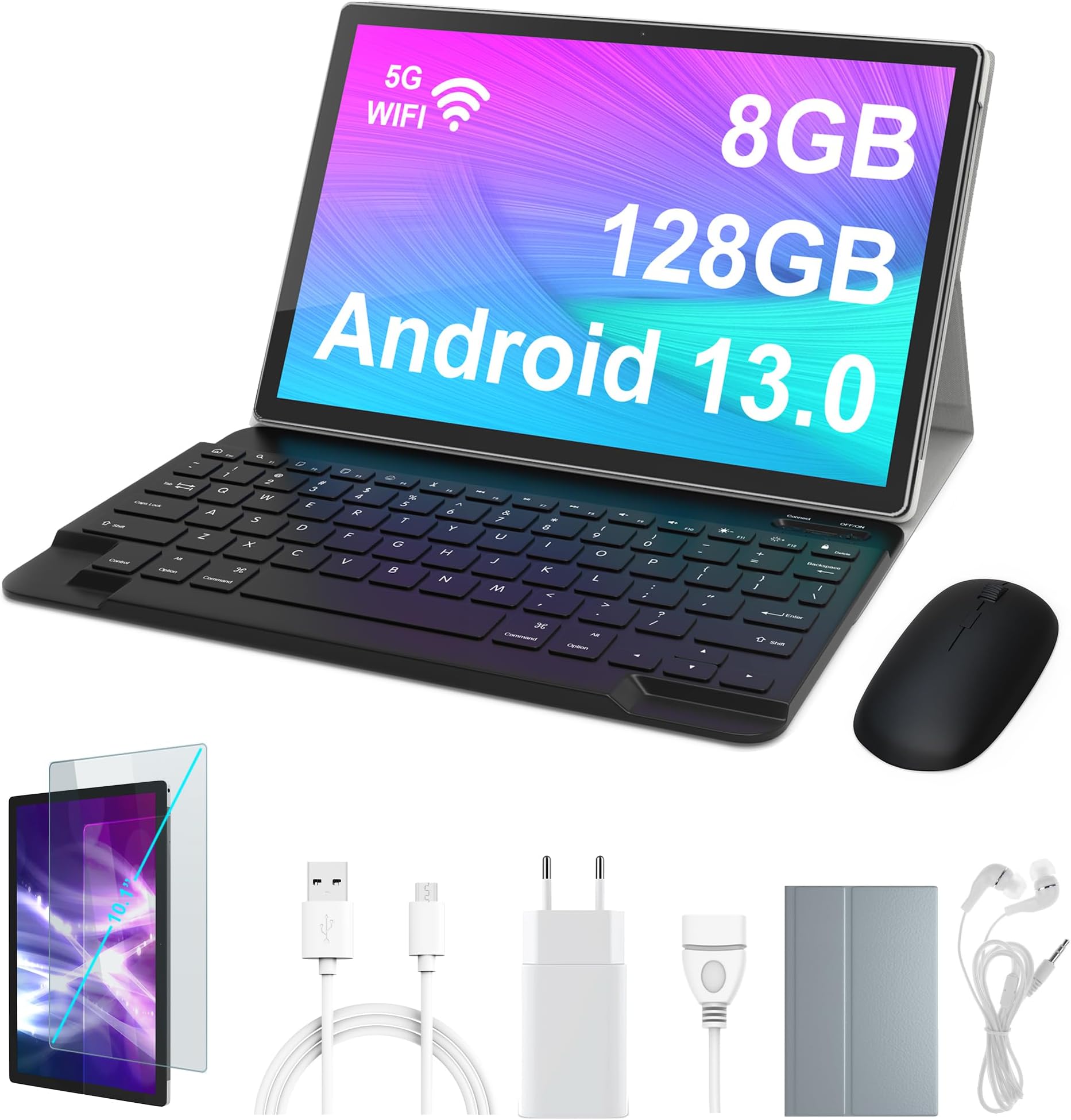 BITSMART Tablet 10 pollici Android 13 4G LTE SIM/WiFi 5G + BT / 8 GB ...