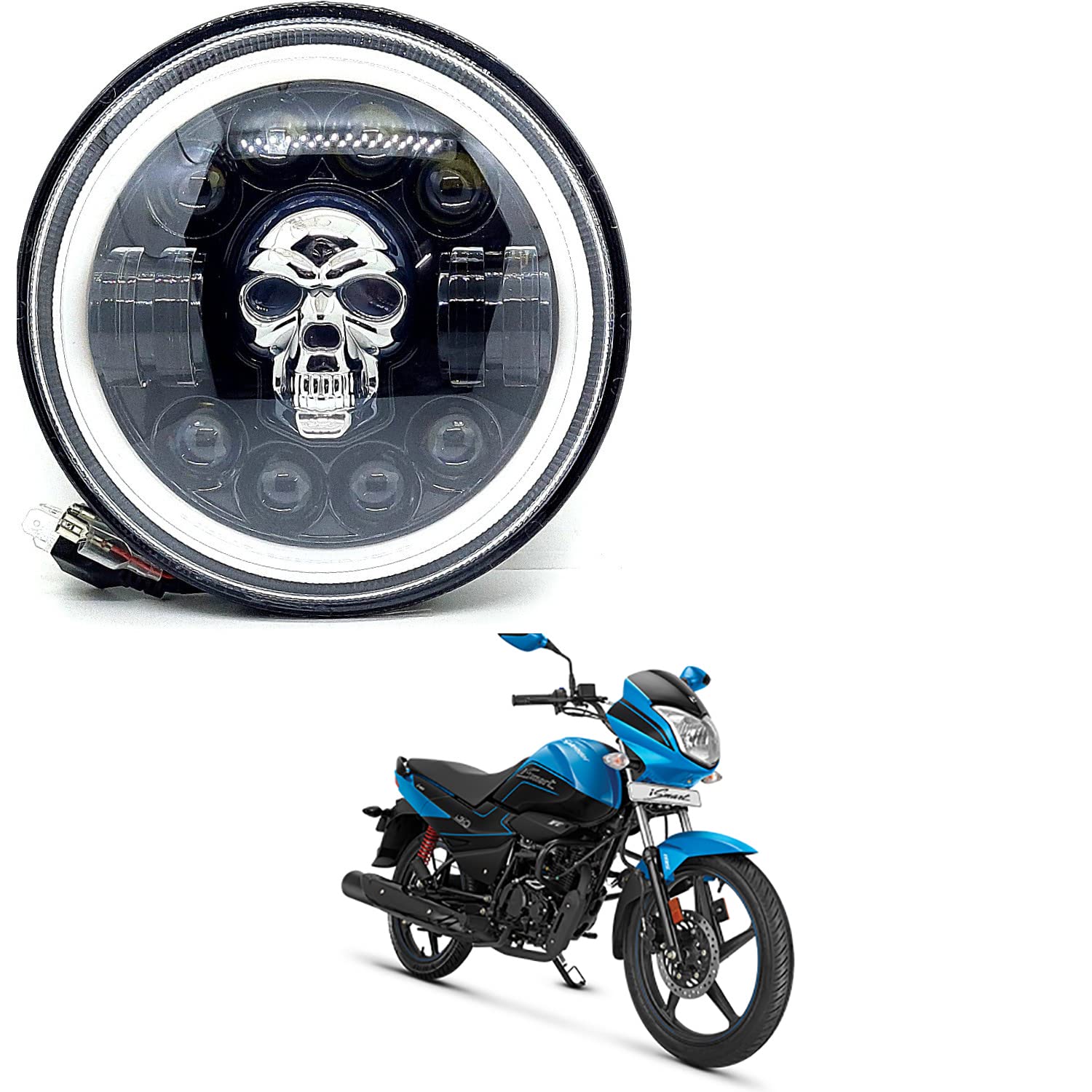 Buy BRYGHT™ Bullet Ring Light 7 Inch Headlight Dual Color DRL for Royal ...