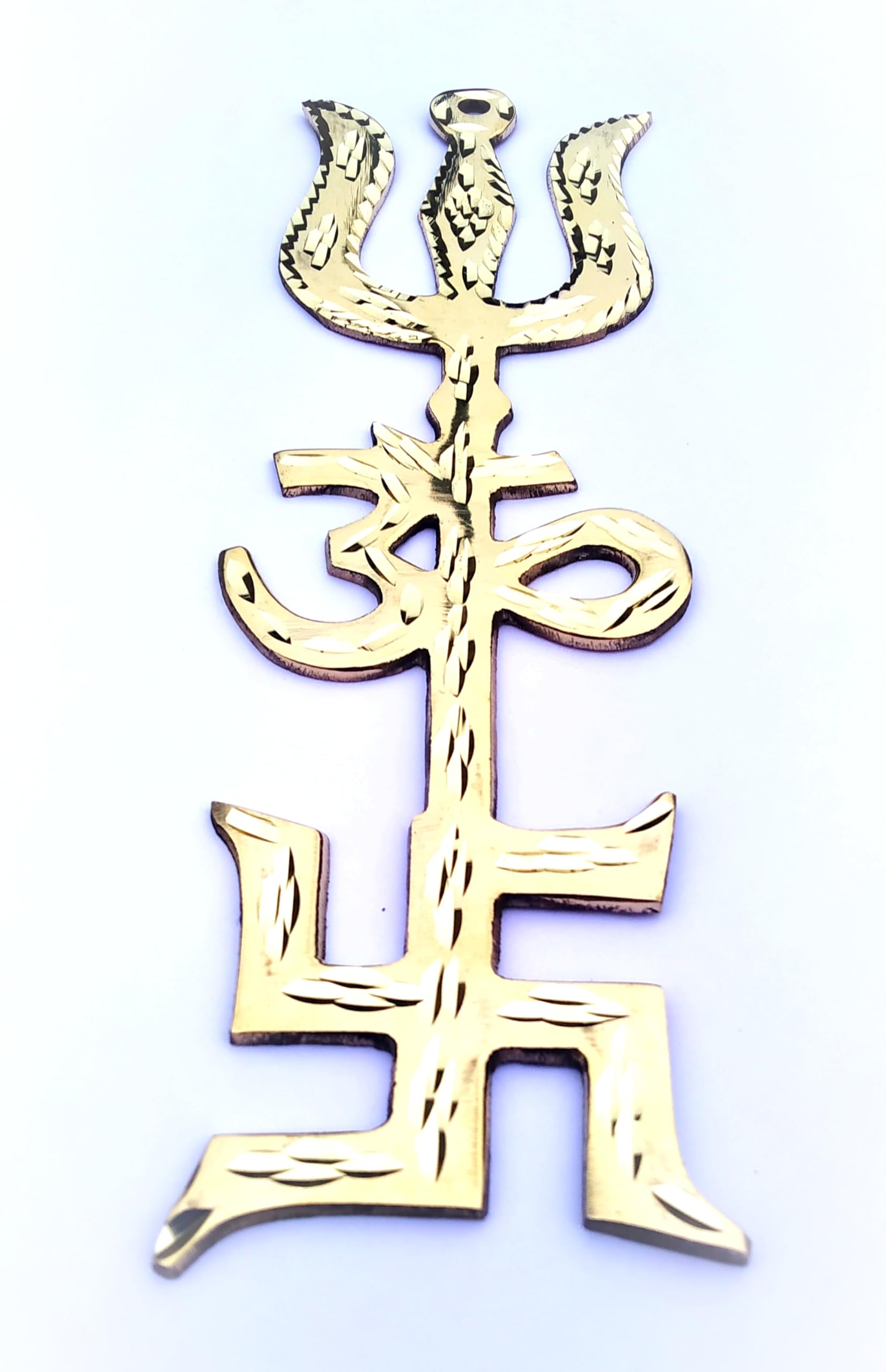 Buy Trishakti Yantra Trishul Om Swastika Decorative Spiritual Vastu ...