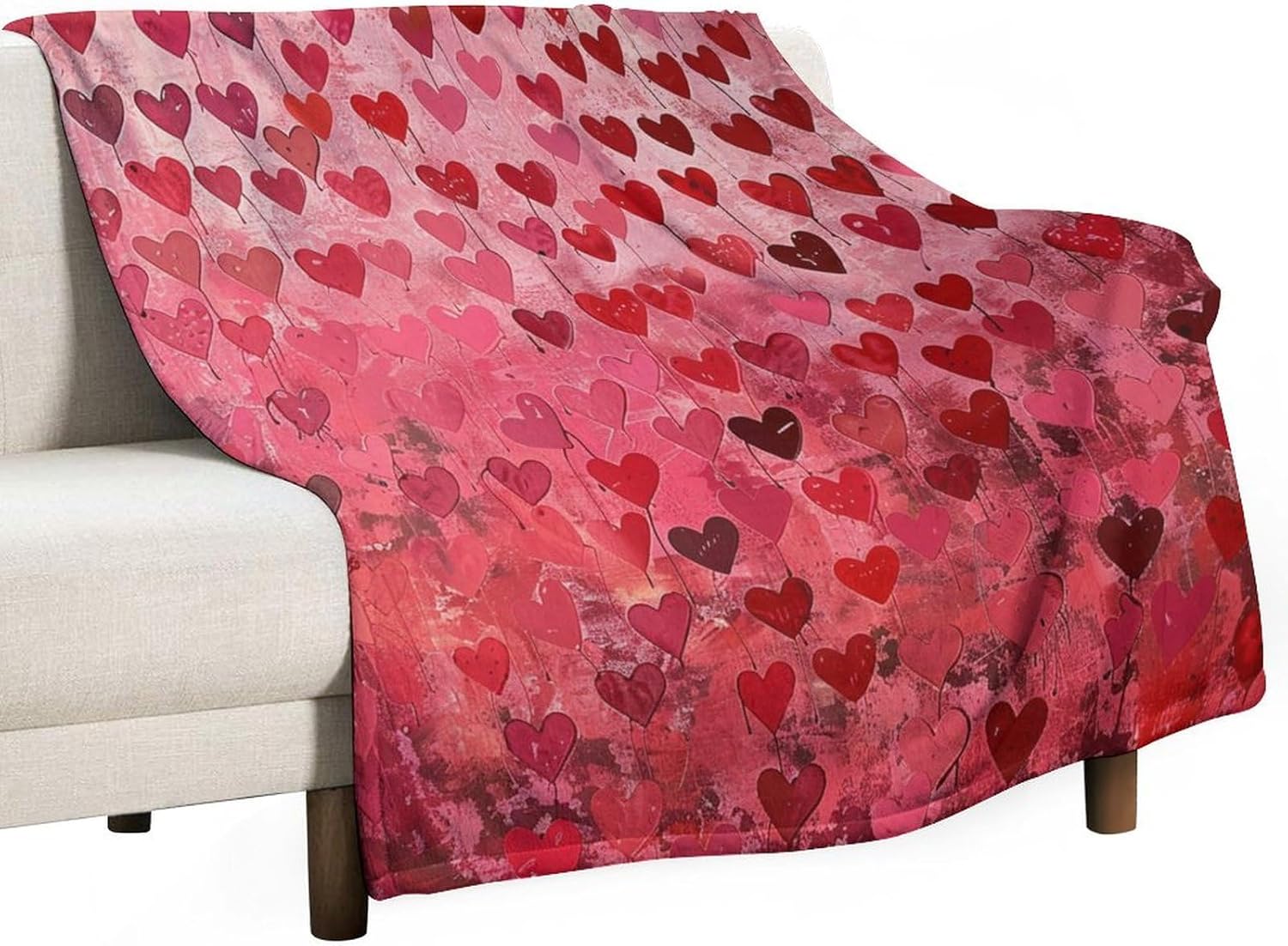 Amazon.com: MaSiledy Red Love Heart Blanket Red Love Heart Throw ...