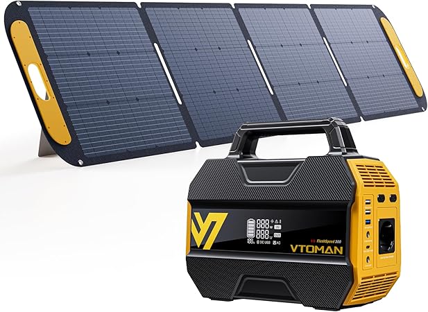 VTOMAN FlashSpeed 300 Tragbare Powerstation mit 200W Solarpanel– 230Wh ...