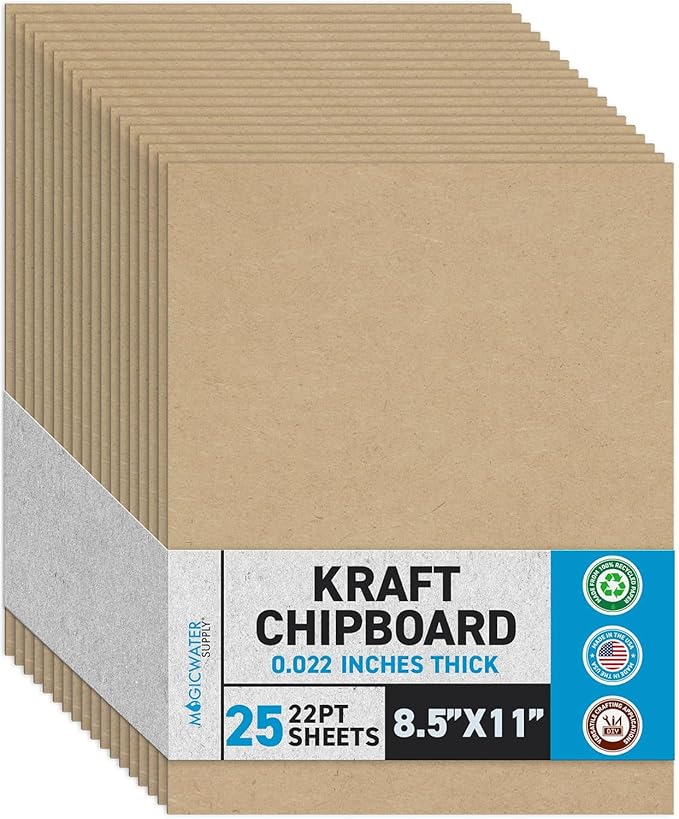 Amazon.com: MagicWater Chipboard Sheet for DIY Projects - 8.5x11 Inch ...