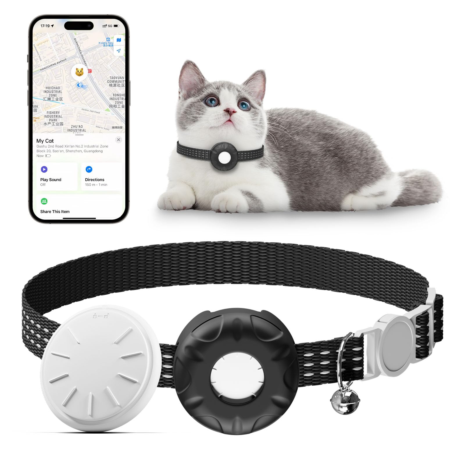 Amazon.com : Cat Tracker,No Monthly Fee Cat Tracker Collar (Only iOS ...