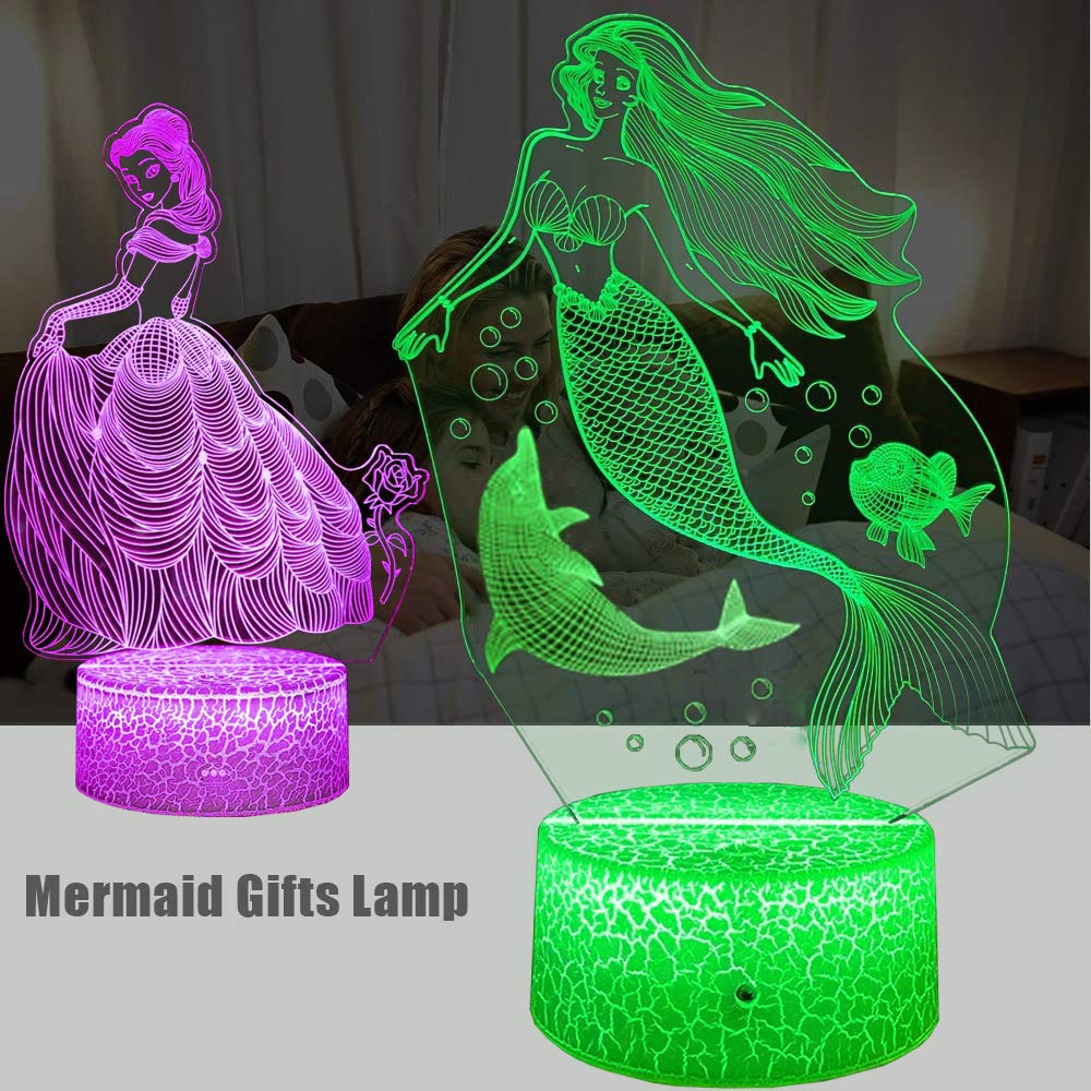 Snapklik.com : DEFLECTAIR Mermaid Gifts For Girls, 3D Mermaid Night ...