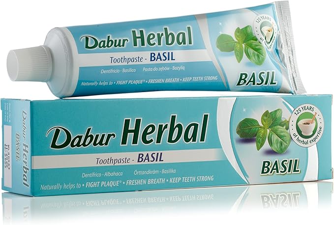Dabur Herbal Toothpaste Basil - 100g | Provide Fresh Breath | Infused ...