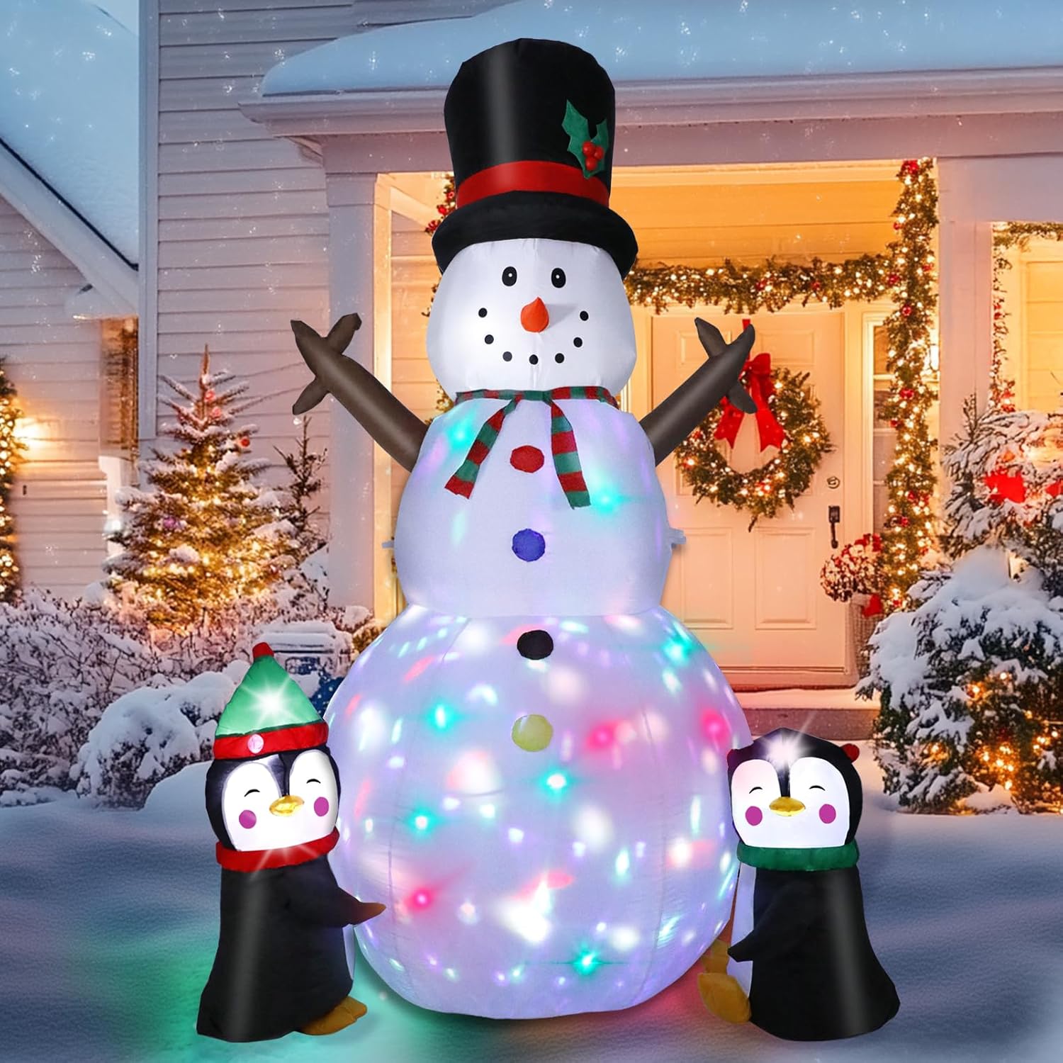 Amazon.com: 8FT Christmas Inflatable Snowman Outdoor Decorations ...