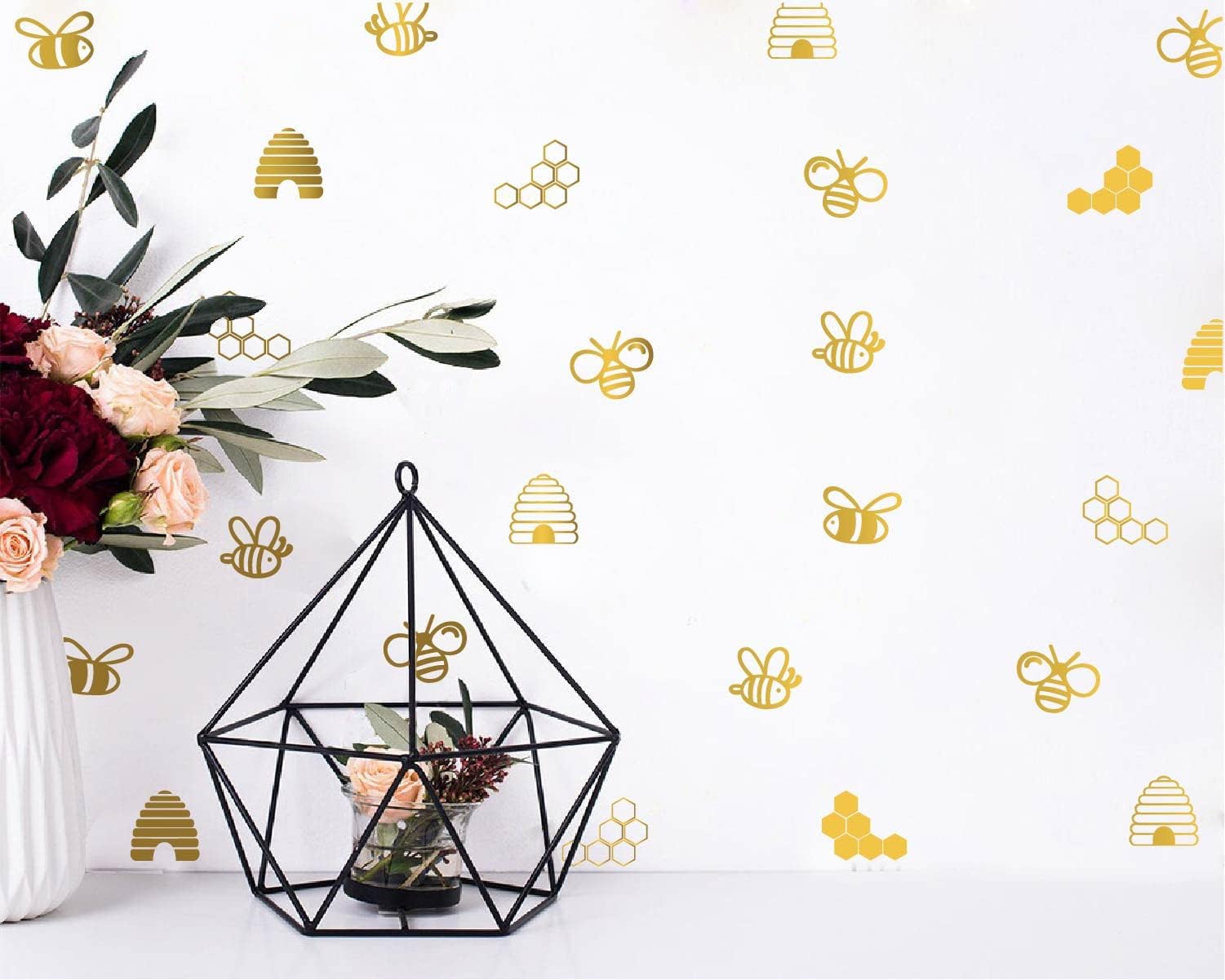 Amazon.com: Bee Wall Decals Honeycomb Wall Decals Vinyl Wall Decals ...