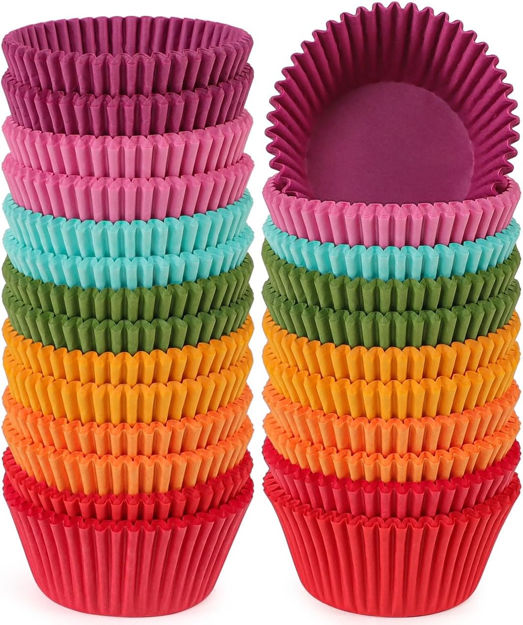 Amazon.com: Caperci Rainbow Standard Cupcake Liners Bright Colorful ...