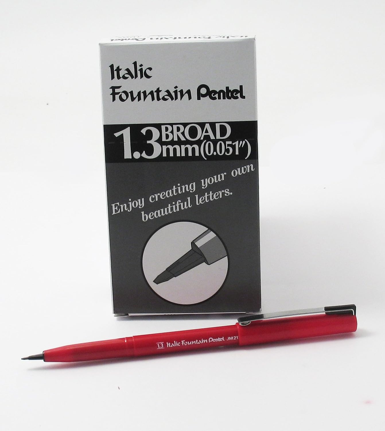 Pentel Italic Fountain Stift mit 1,3 mm breiter Schreibspitze 12 Stück ...