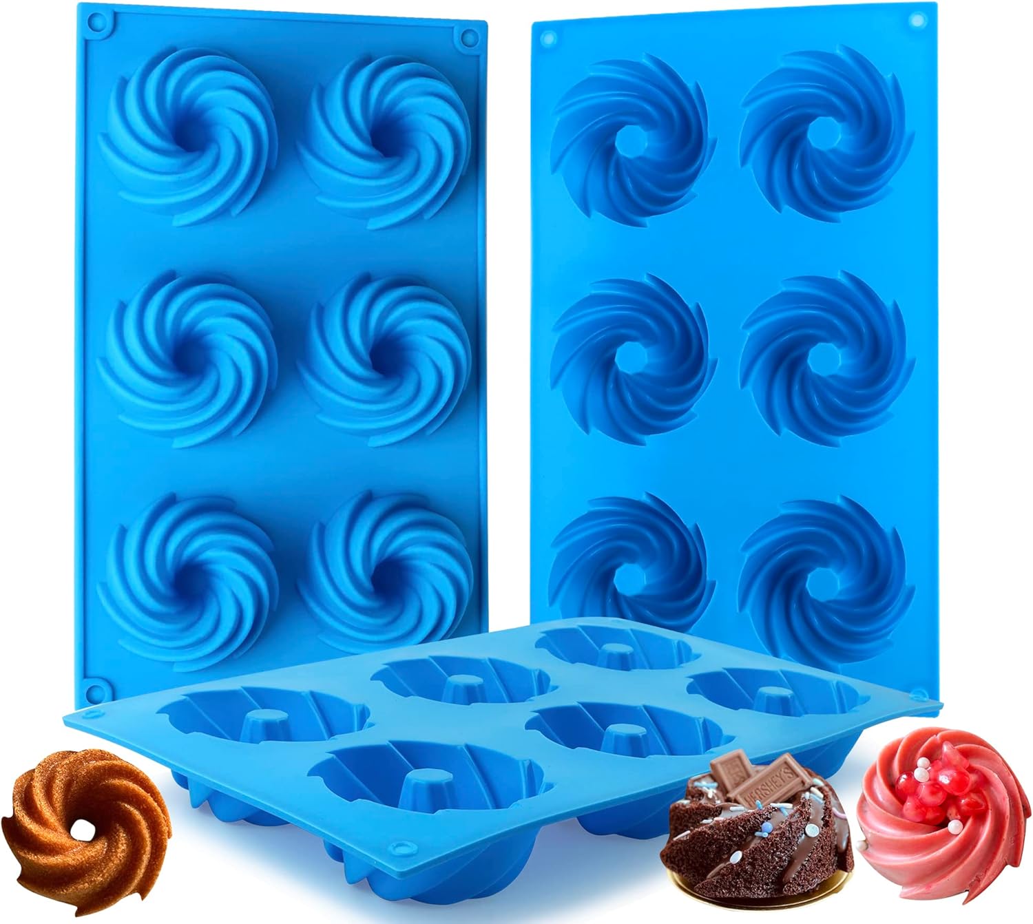 Sidosir Mini Fluted Tube Cake Pan, 6Cavity Heritage Fluted Tube Cake ...