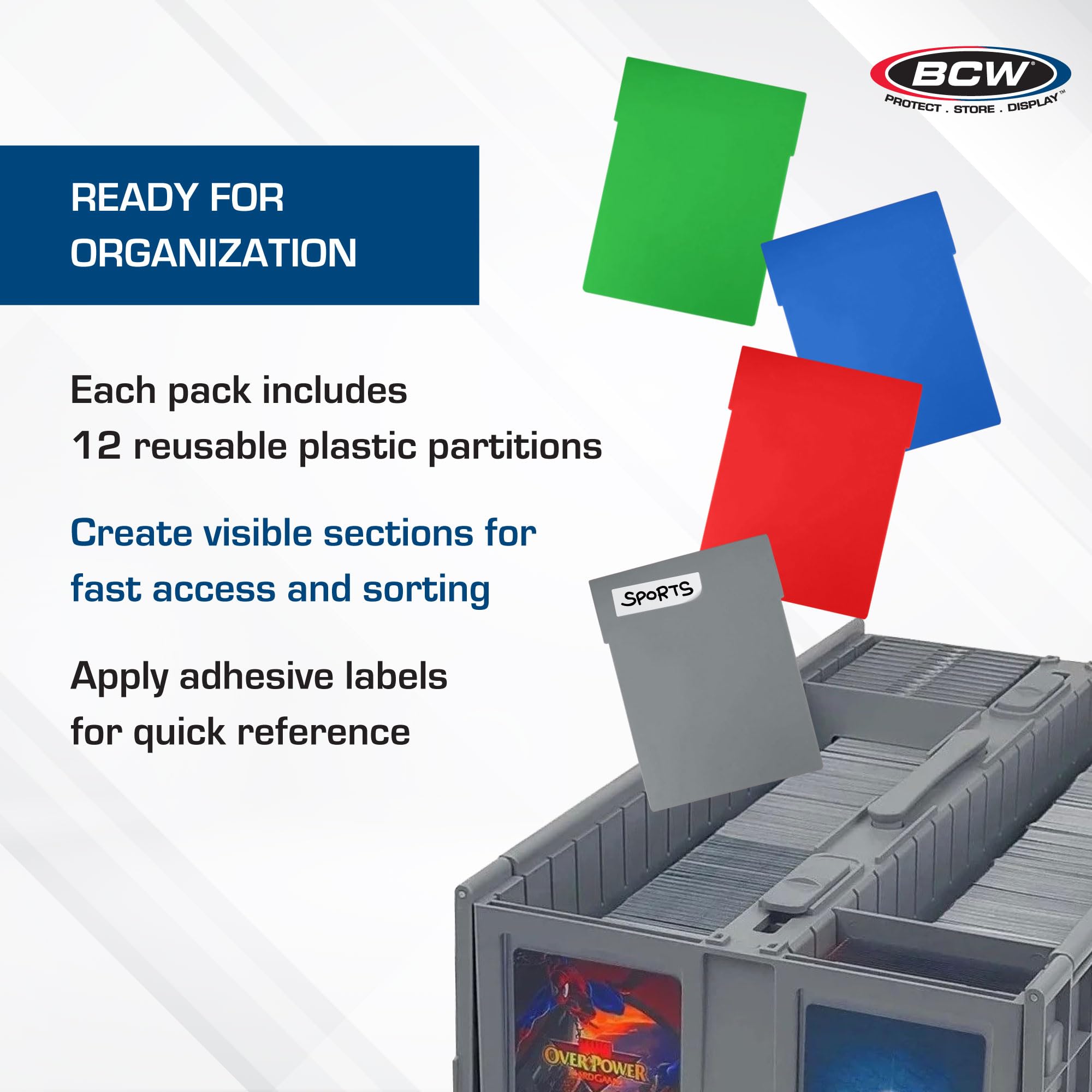 Snapklik.com : BCW Collectible Card Bin Partitions -Gray Dividers For ...