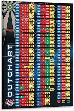Amazon.com: Starotore Darts Checkout Canvas Painting Scoring Out Shot ...