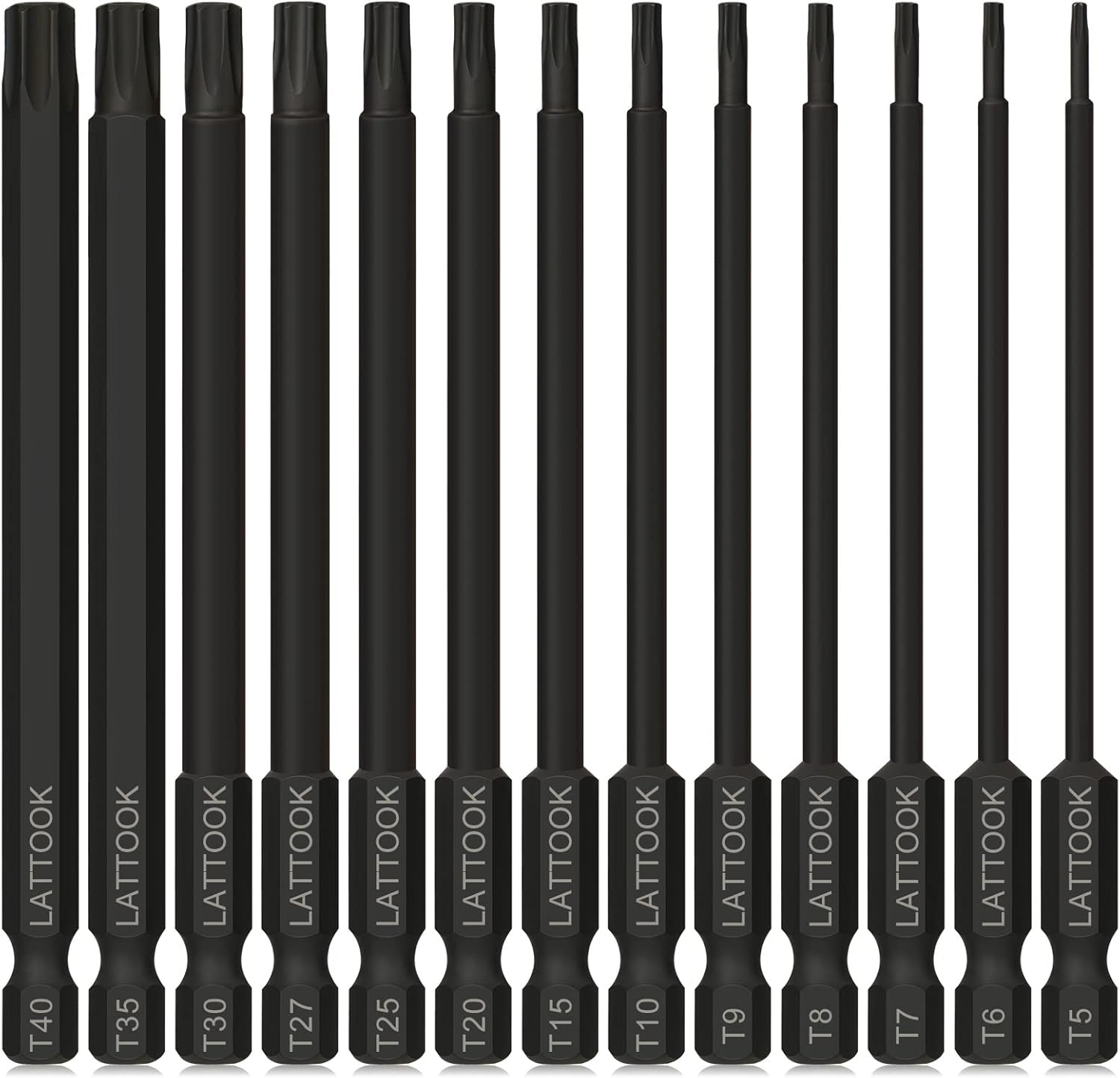 Torx Bit Set, LATTOOK 13-Piece Security Tamper Proof Torx Star Bits Set ...