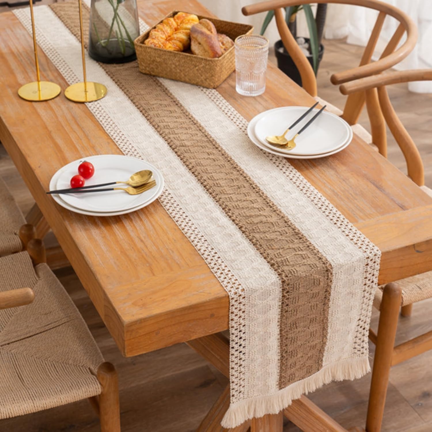 Amazon.com: 2 Pack Macrame Table Runner Farmhouse Style - 72 Inches ...