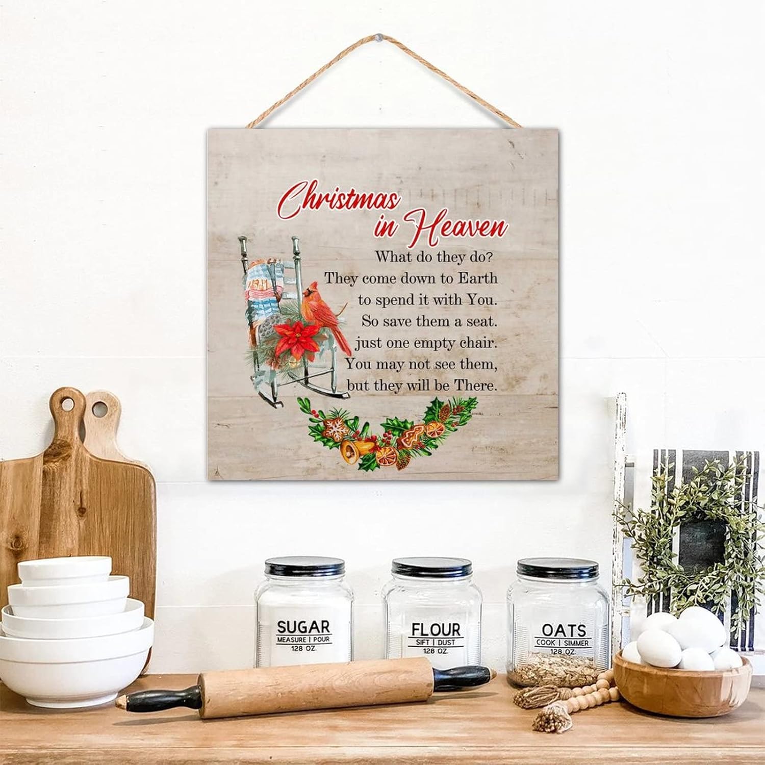 Amazon.com: Hanging Room Wall Decor Sign Red Cardinal Christmas in ...