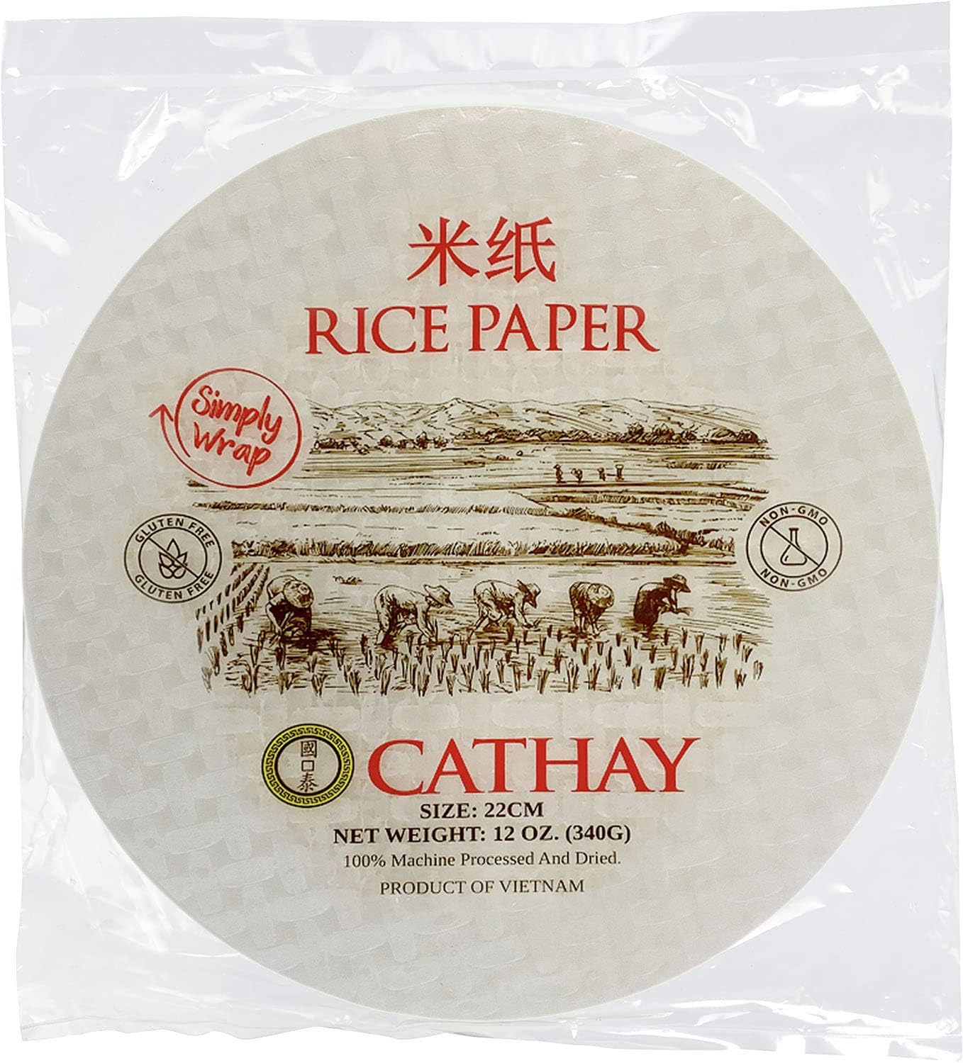 Amazon.com : Cathay Fresh Spring Roll Rice Paper Wrappers, Rice Paper ...