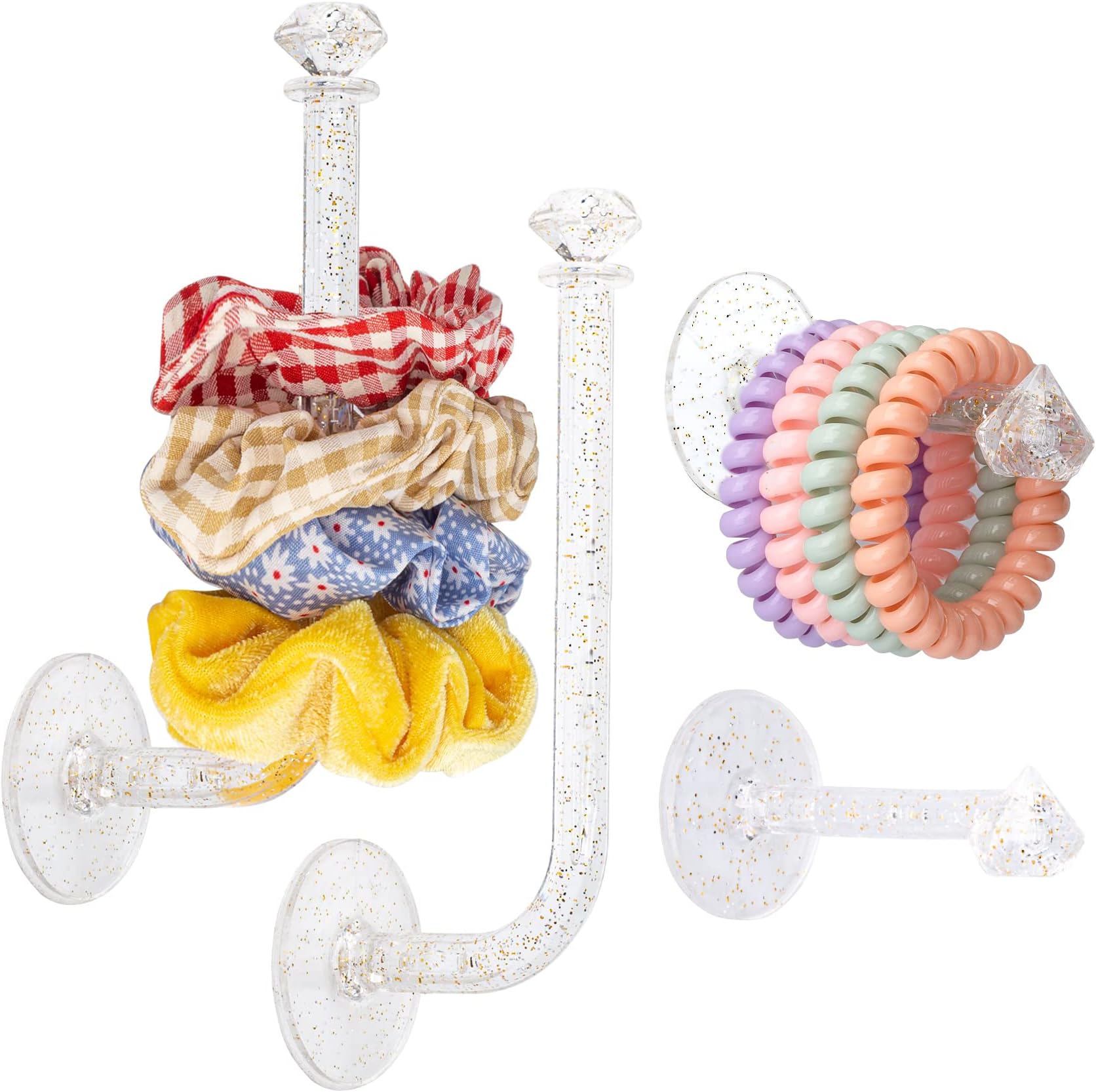 Amazon.com: 8 Pcs Adhesive Scrunchie Holder Hair Tie Organizer ...