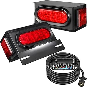 Amazon.com: PARTSam LED Steel Trailer Light Box Housing Kit W/Oval ...