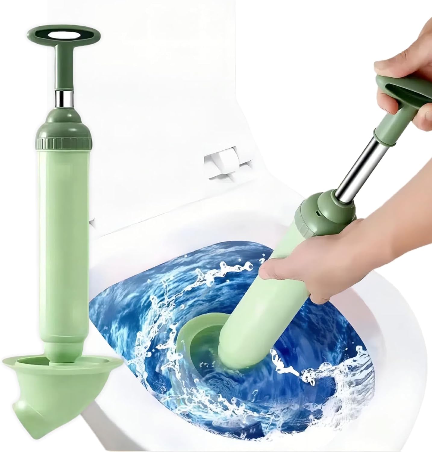 CHOWONE High Pressure Toilet Plunger Unblock Reverse Suction Design ...