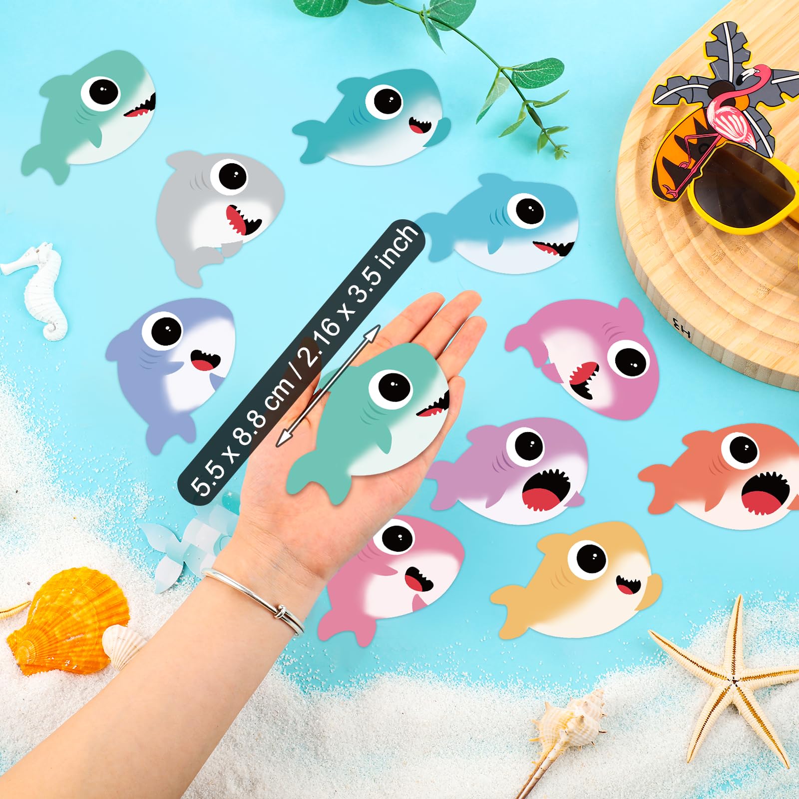 Snapklik.com : 100 Pcs Colorful Shark Mini Accents Creative Shark ...