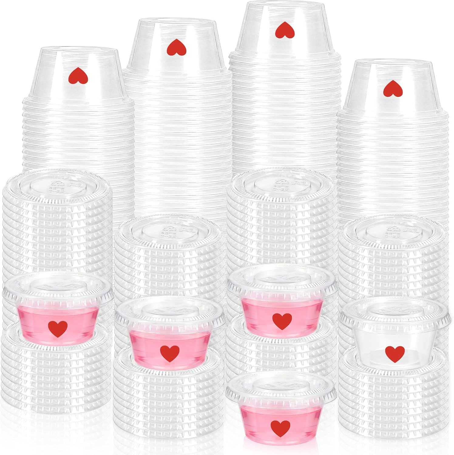 Amazon.com: Whaline 100Pcs Valentine's Day Jello Shot Cups 2Oz Mini ...