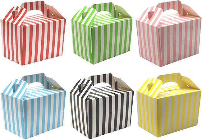 Lotus 20-Pack Stripe Design Children/Kids Party Boxes-Carry Food,Meal ...