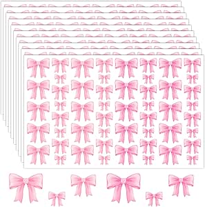 Amazon.com: 520Pcs Pink Bow Stickers Coquette Bow Stickers Cute ...