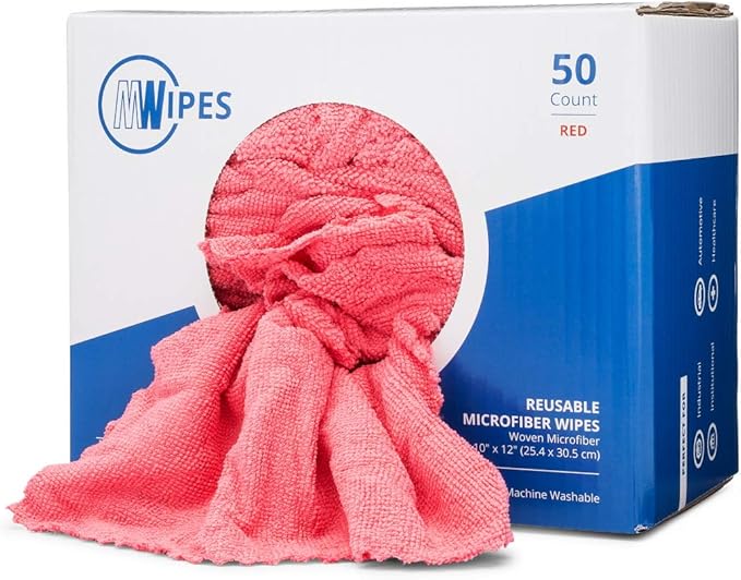 Amazon.com: Microfiber Rags in A Box (50 Count) - Mwipes - 10" x 12 ...