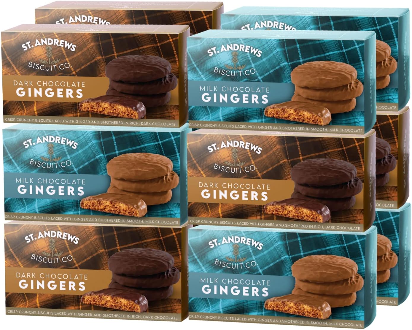 Milk Chocolate & Dark Chocolate Ginger Biscuits – 12 x 130g Boxes ...