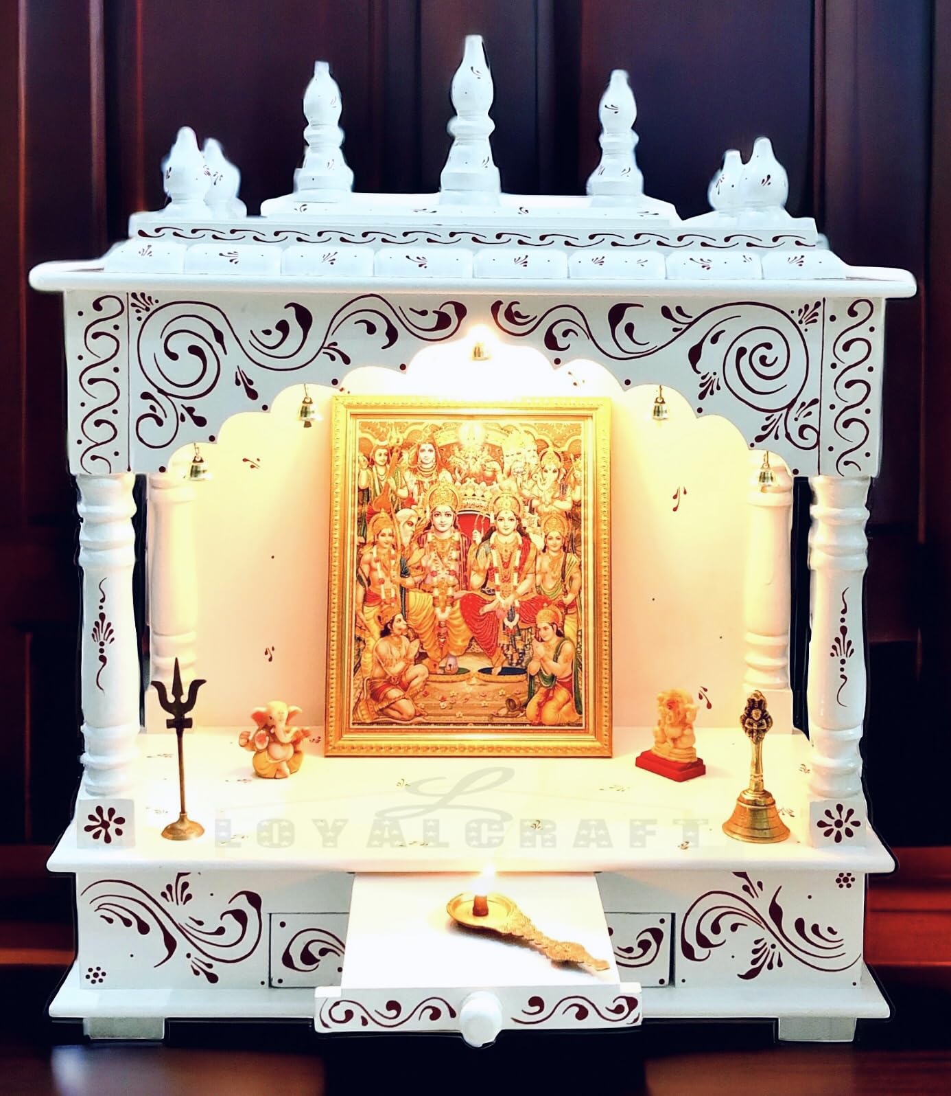 LOYALCRAFT Copper Home Temple (Large 24X12X30 Wxdxh Inch, White Red ...