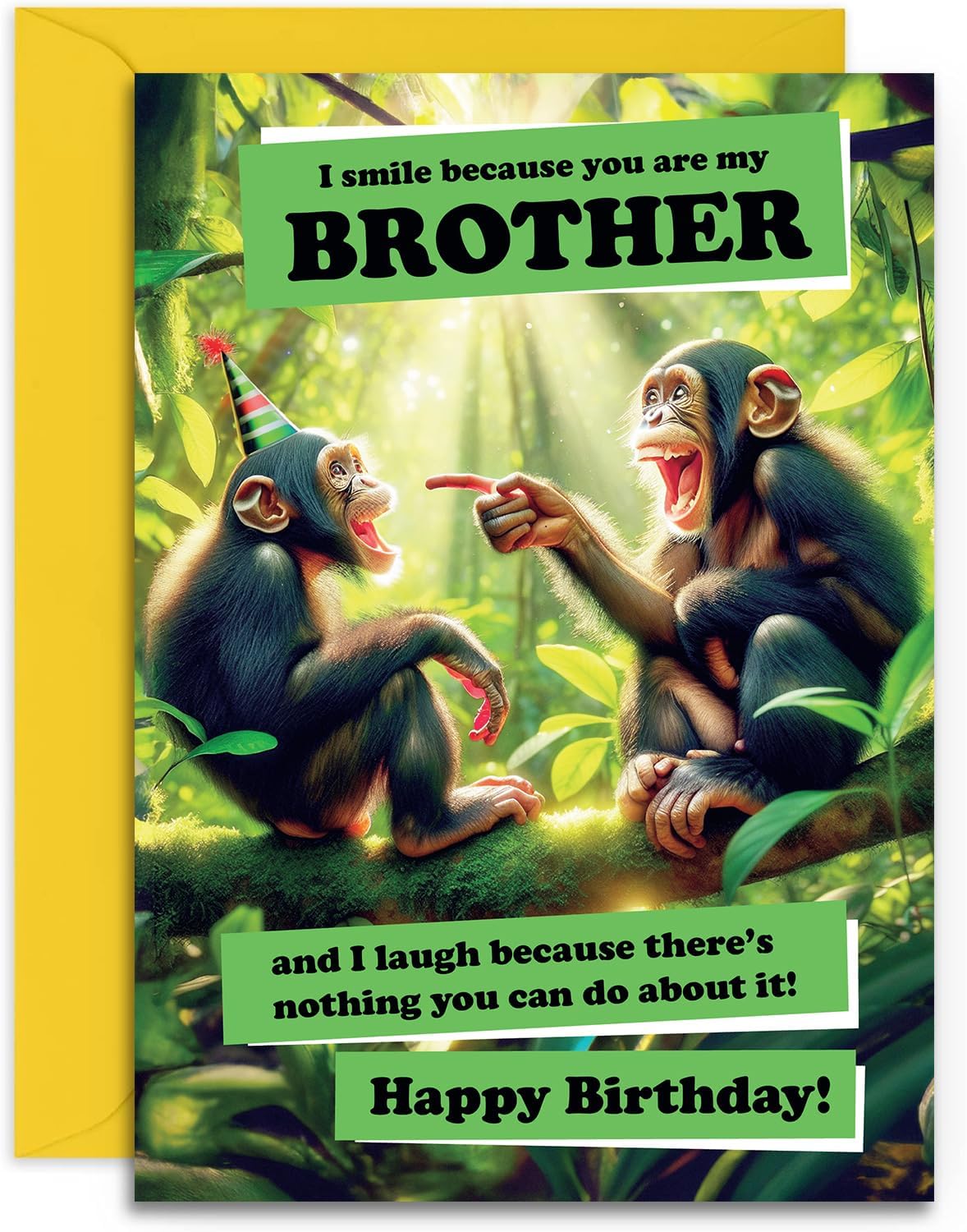 Brother Birthday Card Funny For My Best Favourite Younger Older Adult ...