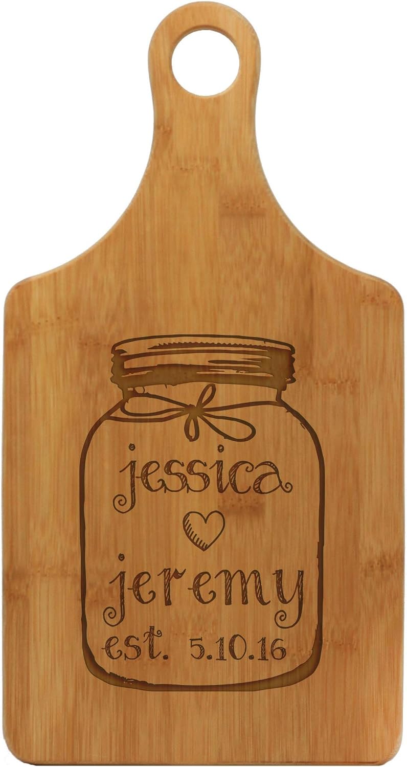 Amazon.com: Personalized Mason Jar Paddle Cutting Board : Home & Kitchen