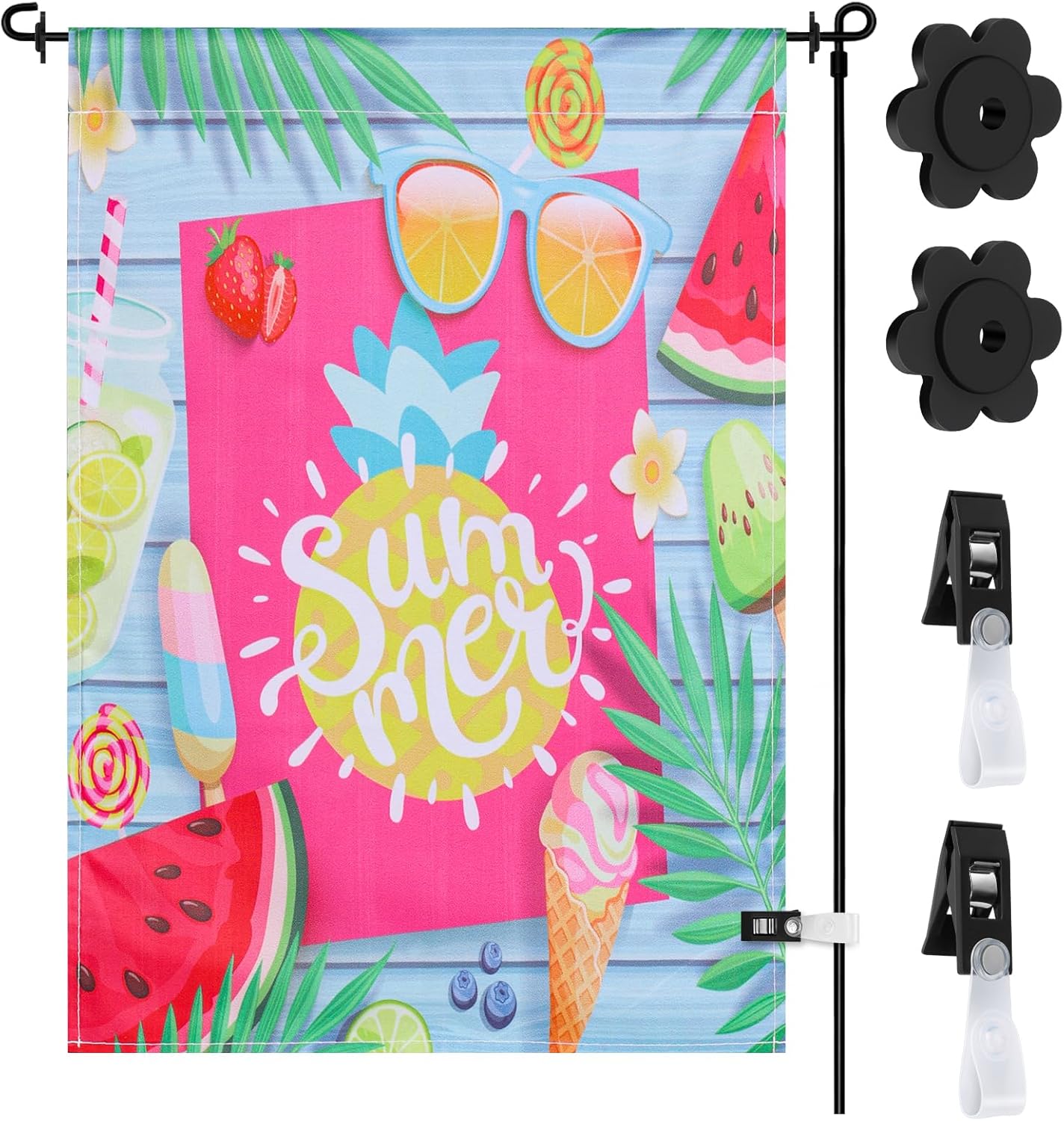 Amazon.com: Watermelon Summer Garden Flags for Outside 12x18 Double ...