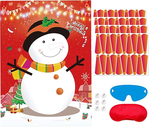 Amazon.com: Pin The Nose On The Snowman Christmas Party Games for Kids ...