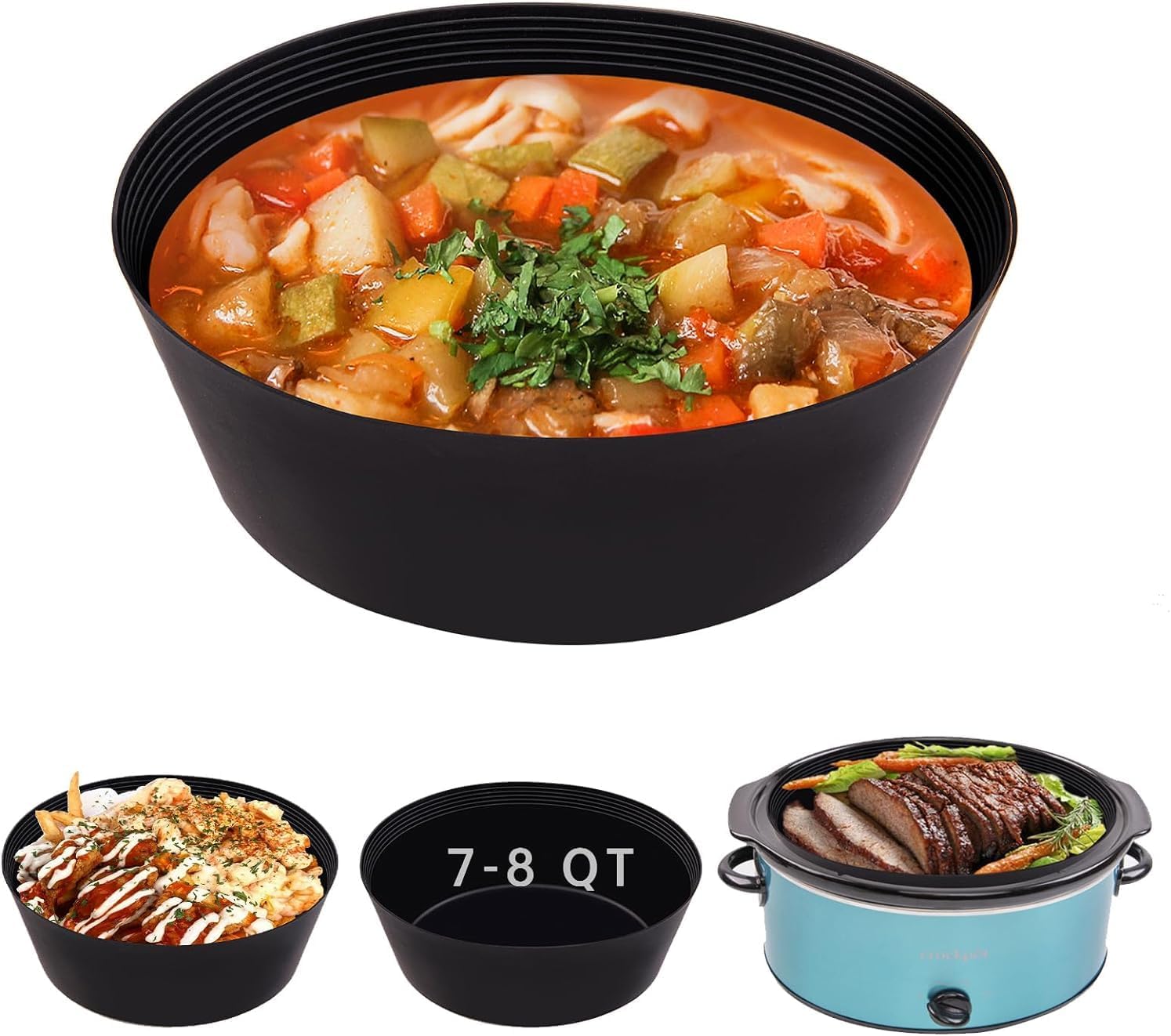 Amazon.com: Slow Cooker Liners Fit 7-8 Quart Oval Crockpot, Reusable ...