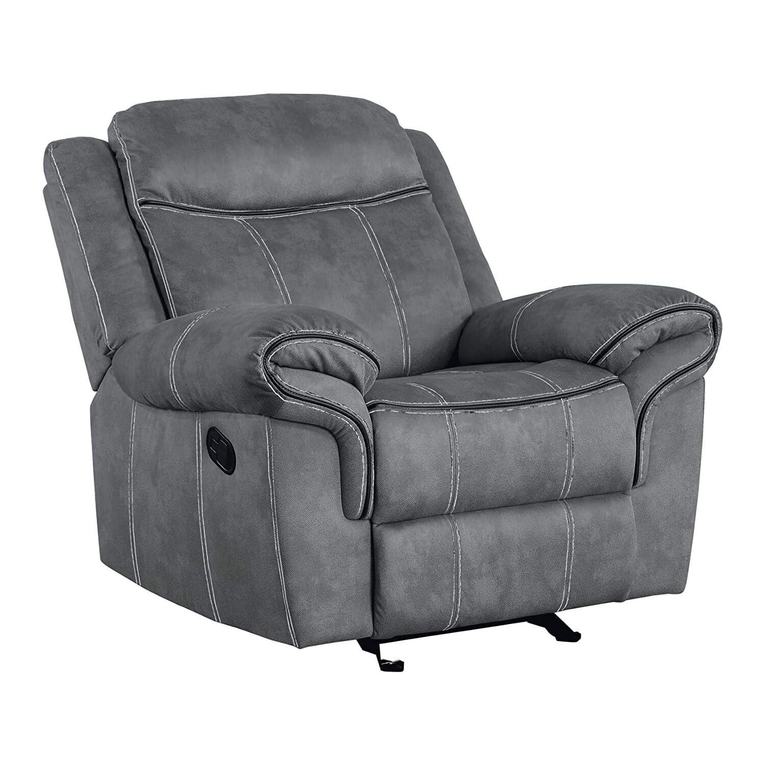 Amazon.com: HomeStock Modern Muse Glider Recliner, 2-Tone Gray Velvet ...