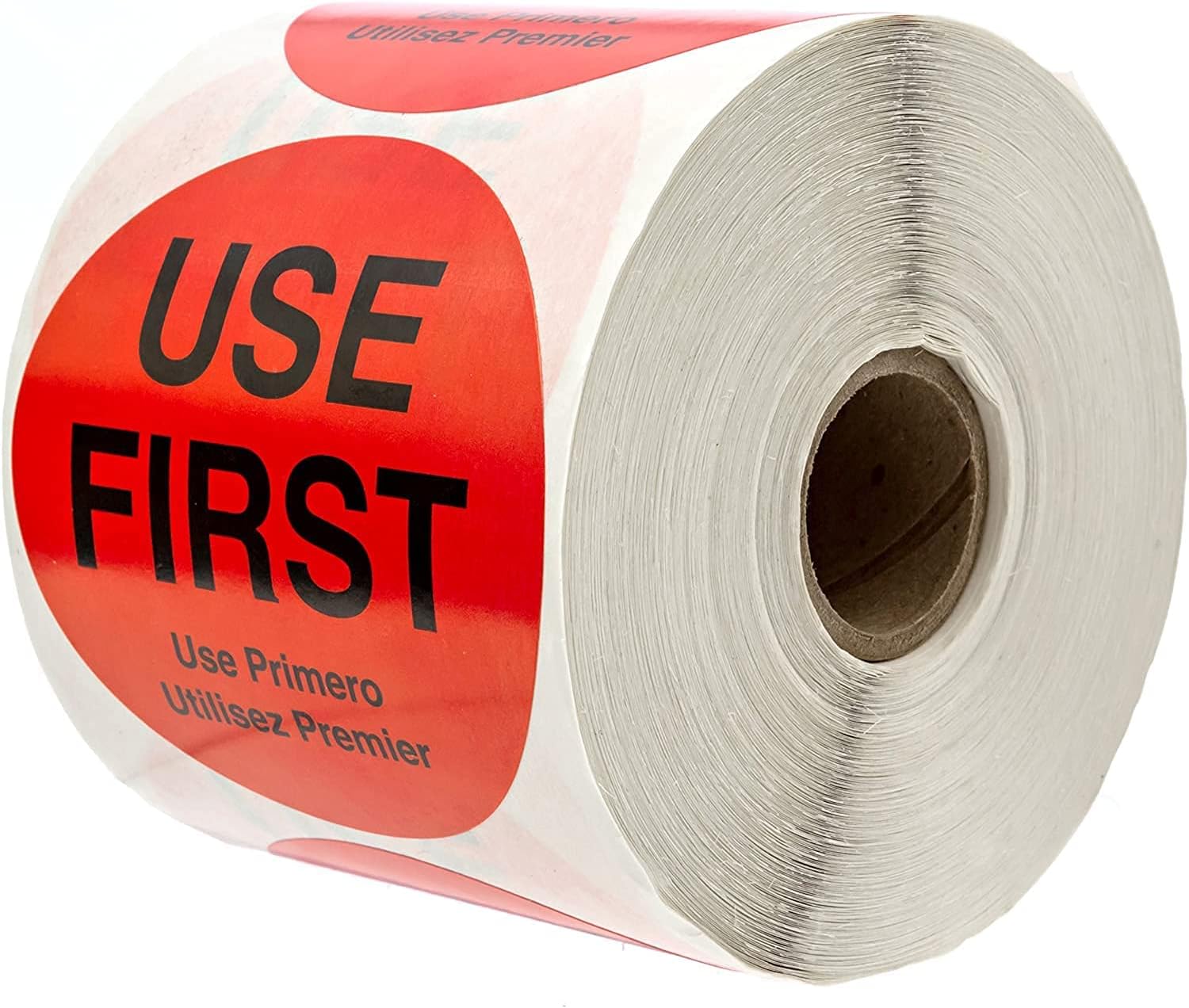 3 inch circle "Use First" Removable Label, Trilingual / 500 labels per ...