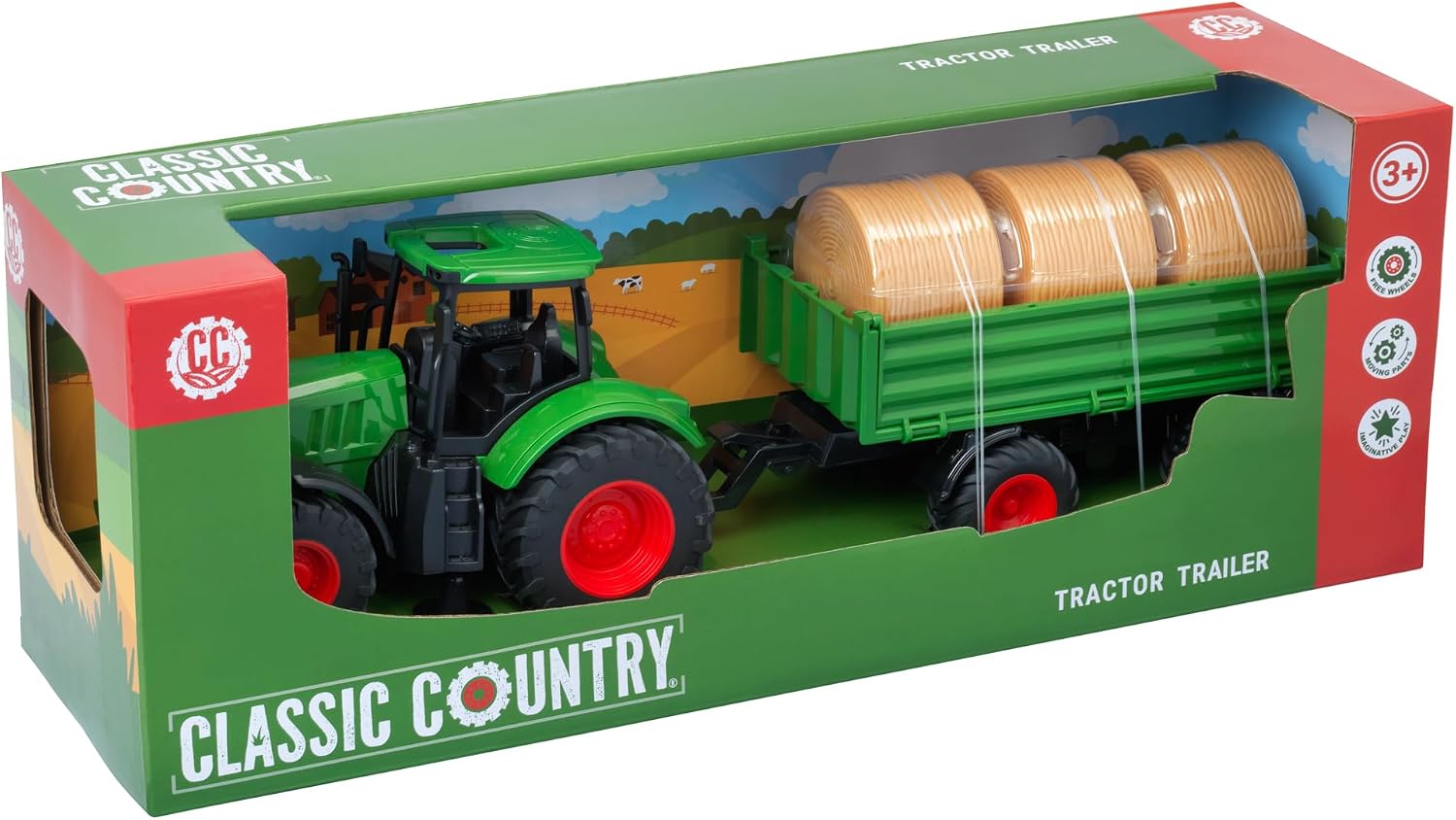 Classic Country John Adams | 42cm Tractor & Trailer Set with moving ...