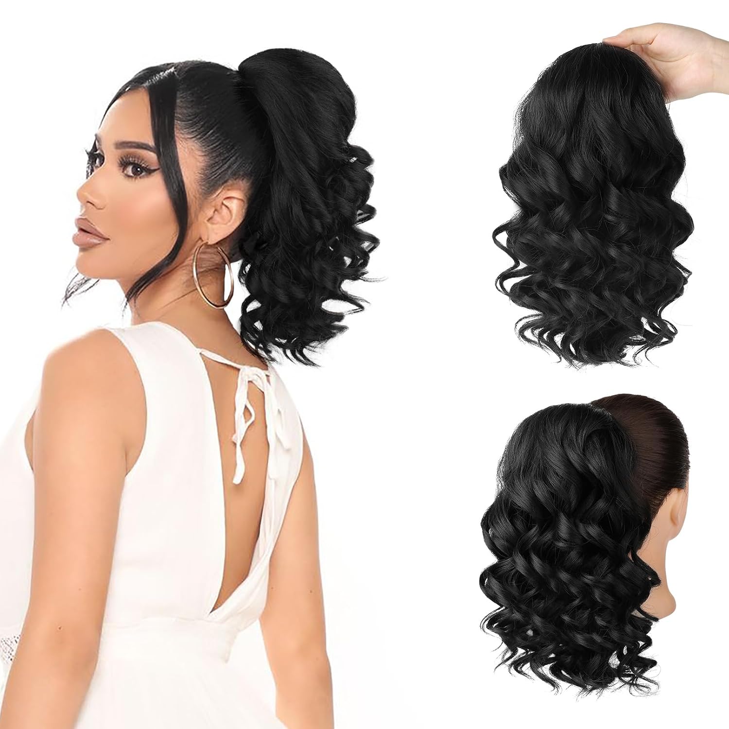 Amazon.com : Behufun Ponytail Extension, Drawstring Ponytail 14" Short ...