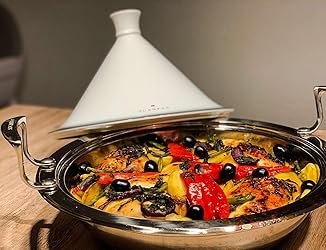 Scanpan Impact Tagine Topf 28 cm, 3,2 l | Edelstahl mit Keramikdeckel ...