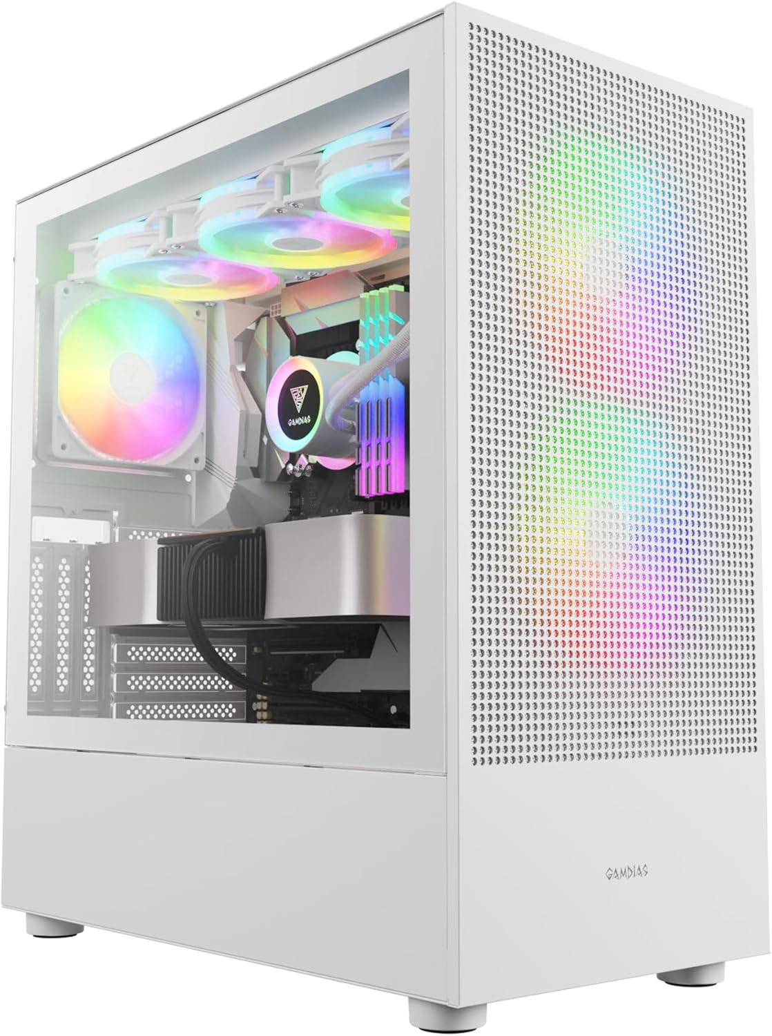 Amazon.com: Gamdias White E-ATX Mid Tower Gaming Computer PC Case w ...