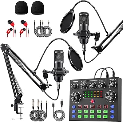 Amazon.com: Podcast Equipment Bundle, BM-800 Mic Kit with Live Sound ...