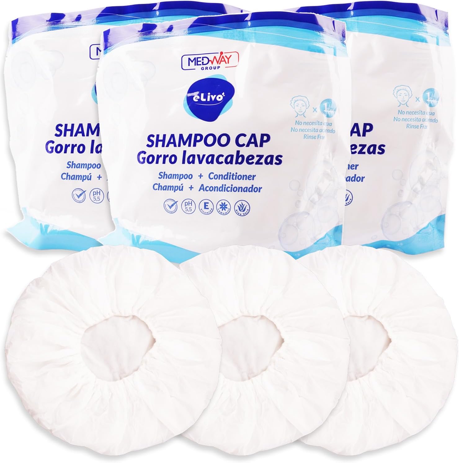 Amazon.com : MedVance No Rinse Shampoo Cap | Rinse Free Shower Cap that ...
