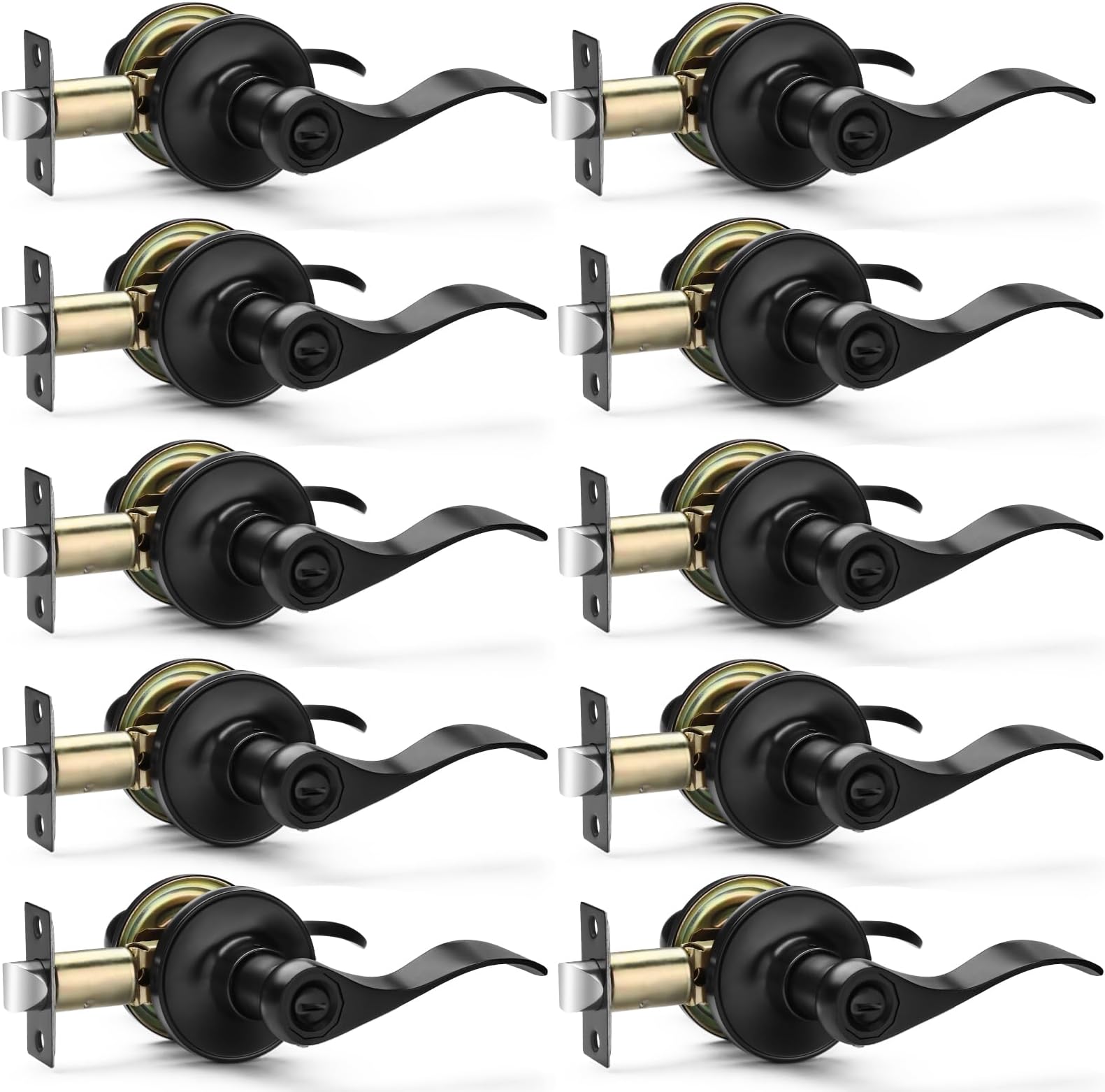 Amazon Basics Victorial Door Lever - Passage - Matte Black,Pack of 6, 6 ...