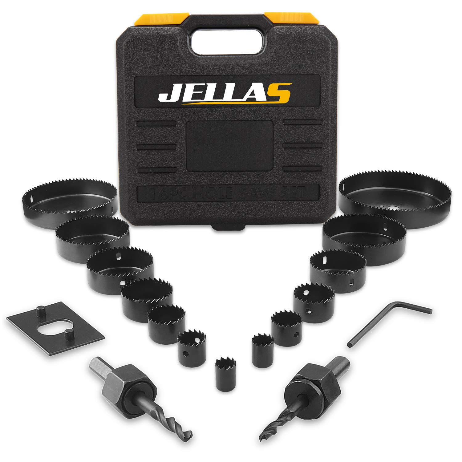 Hole Saw Kit, JELLAS 19Pcs 19mm-127mm Hole Cutter Set(Include 25 and ...