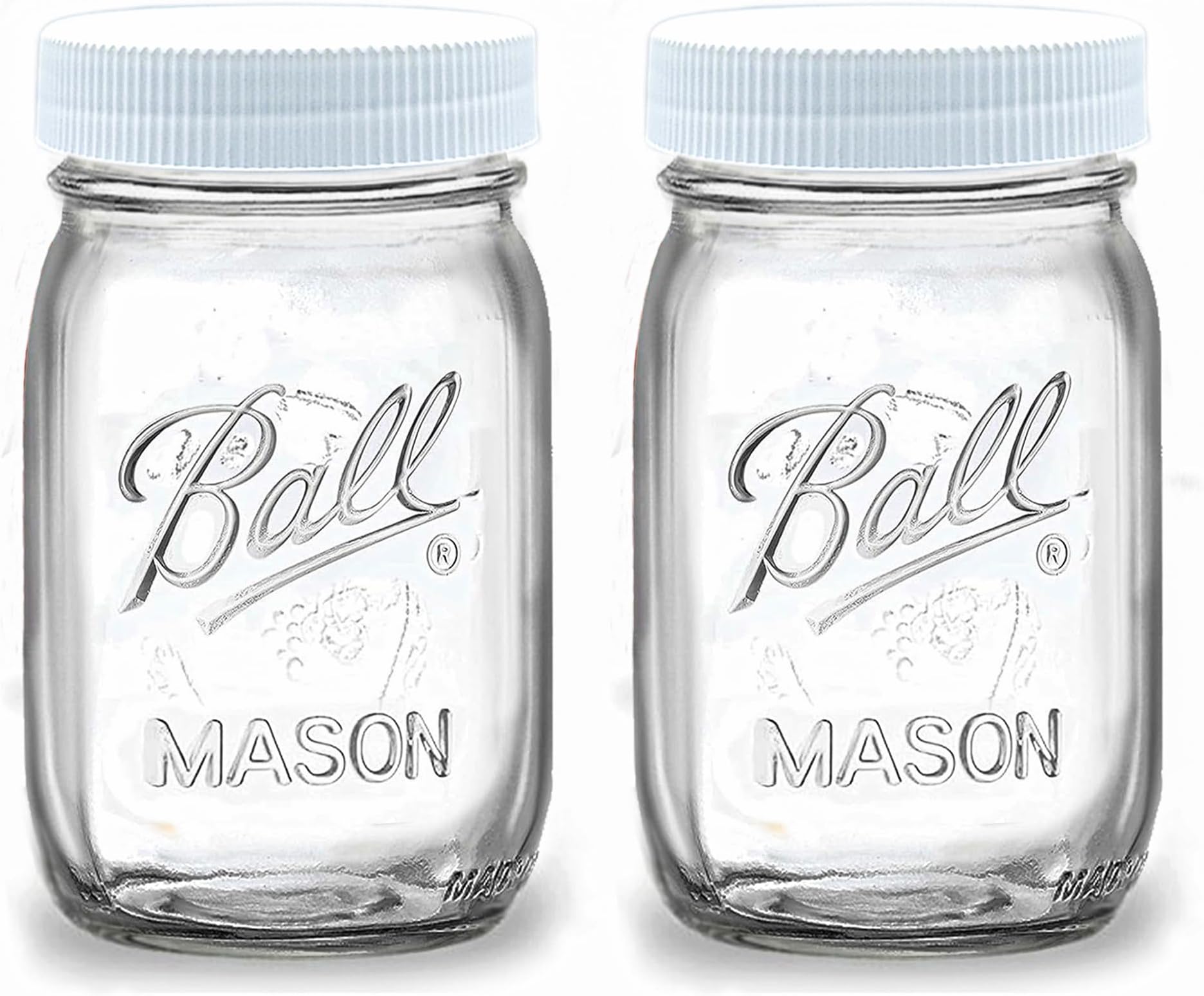 Amazon.com: Ziliny 6 Pcs Regular Mouth Mason Jars 32 oz Clear Glass Jar ...