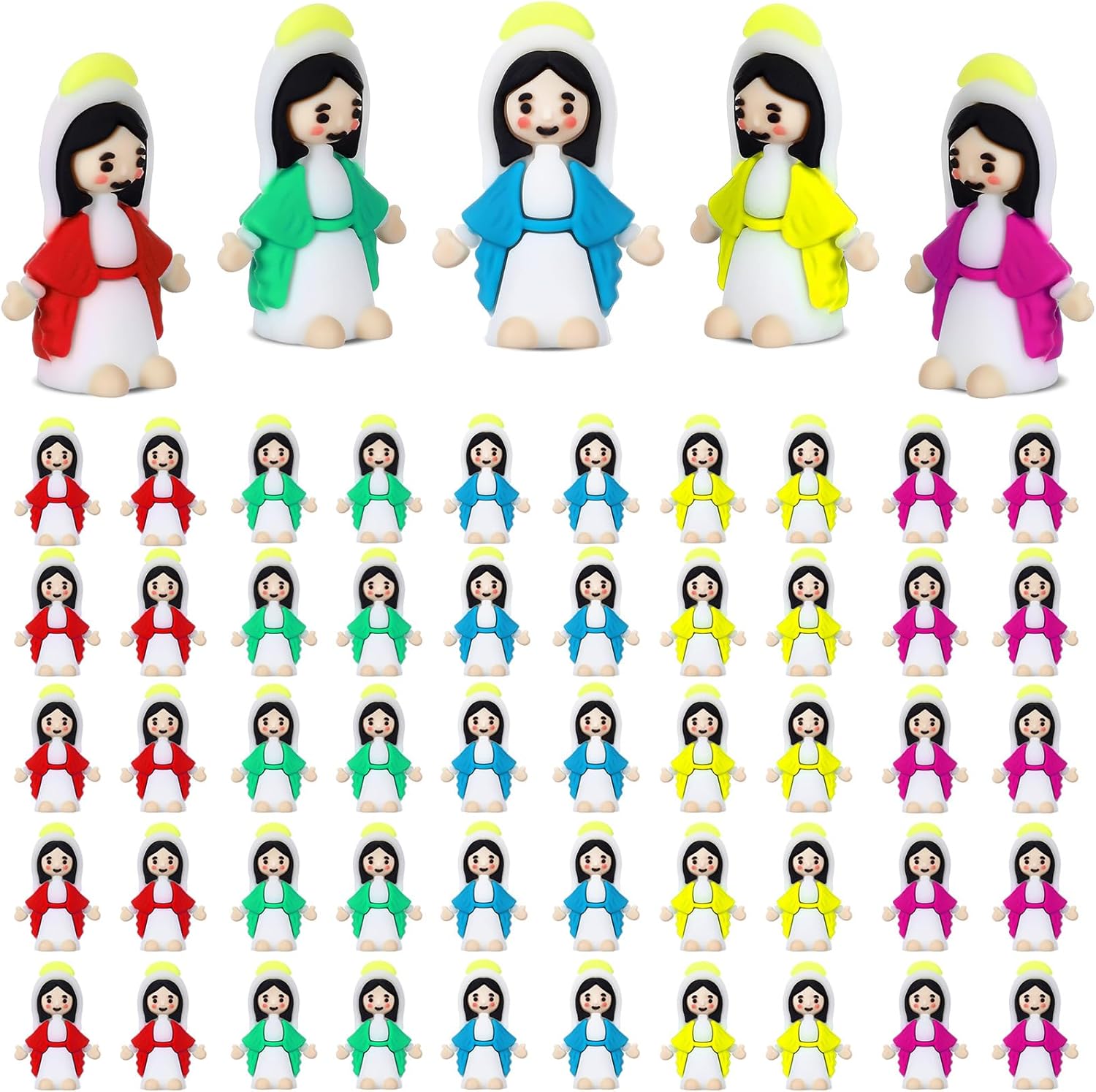 Amazon.com: CroBlissful 50 Pack Little Virgin Mary Figurines Bulk Mini ...