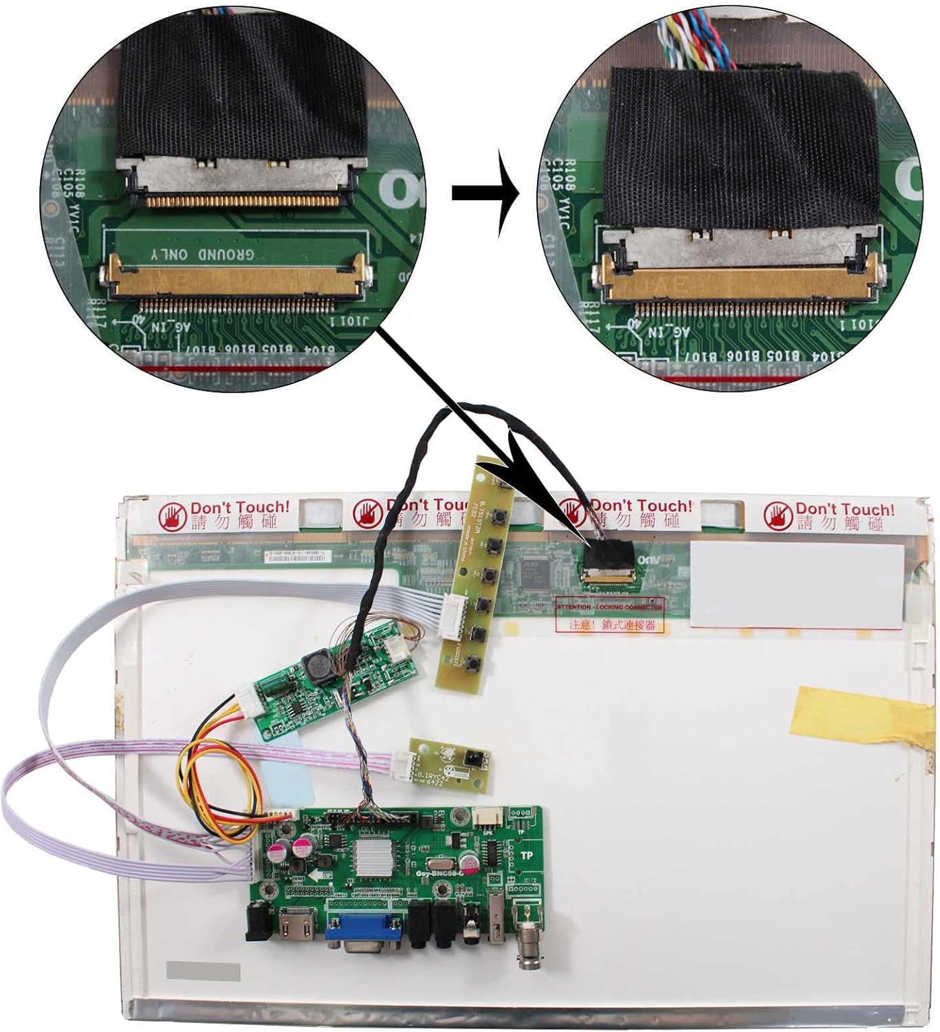 Buy HDMI VGA 2AV USB LCD Controller Board for 1680x1050 20.1 inch ...