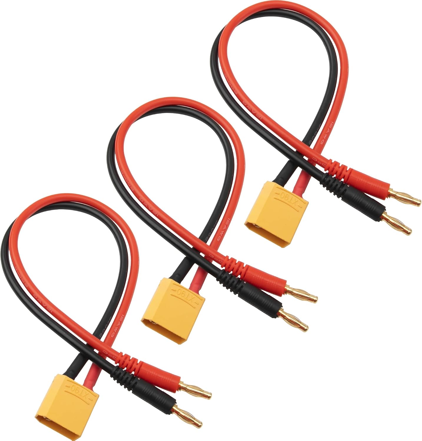 HIRCQOO 3Pcs RC Banana Plugs 4mm Bullet Connector Cable Male to Female ...