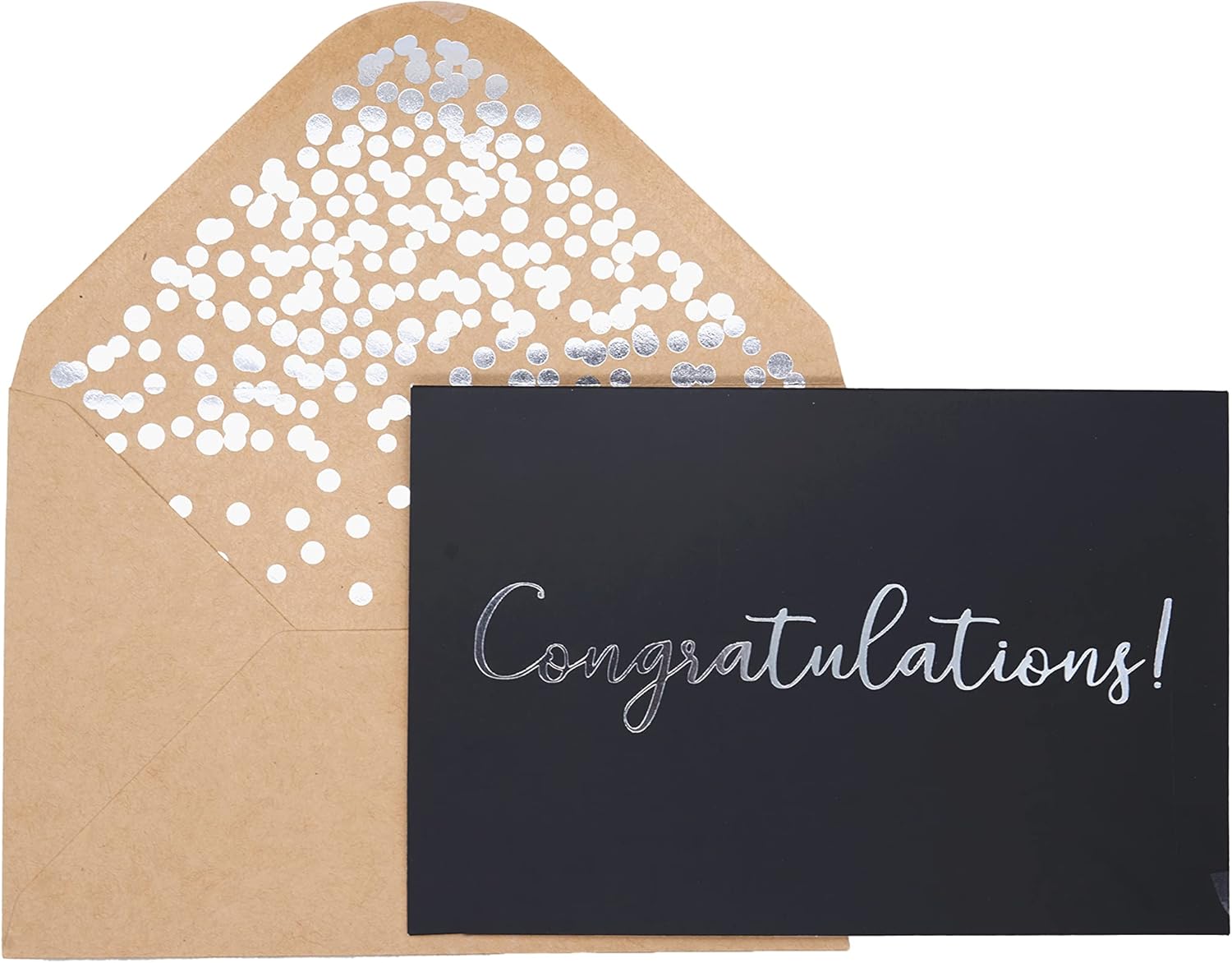Congratulations Card – 50 Pack Matte Finish Black Greeting Cards With ...